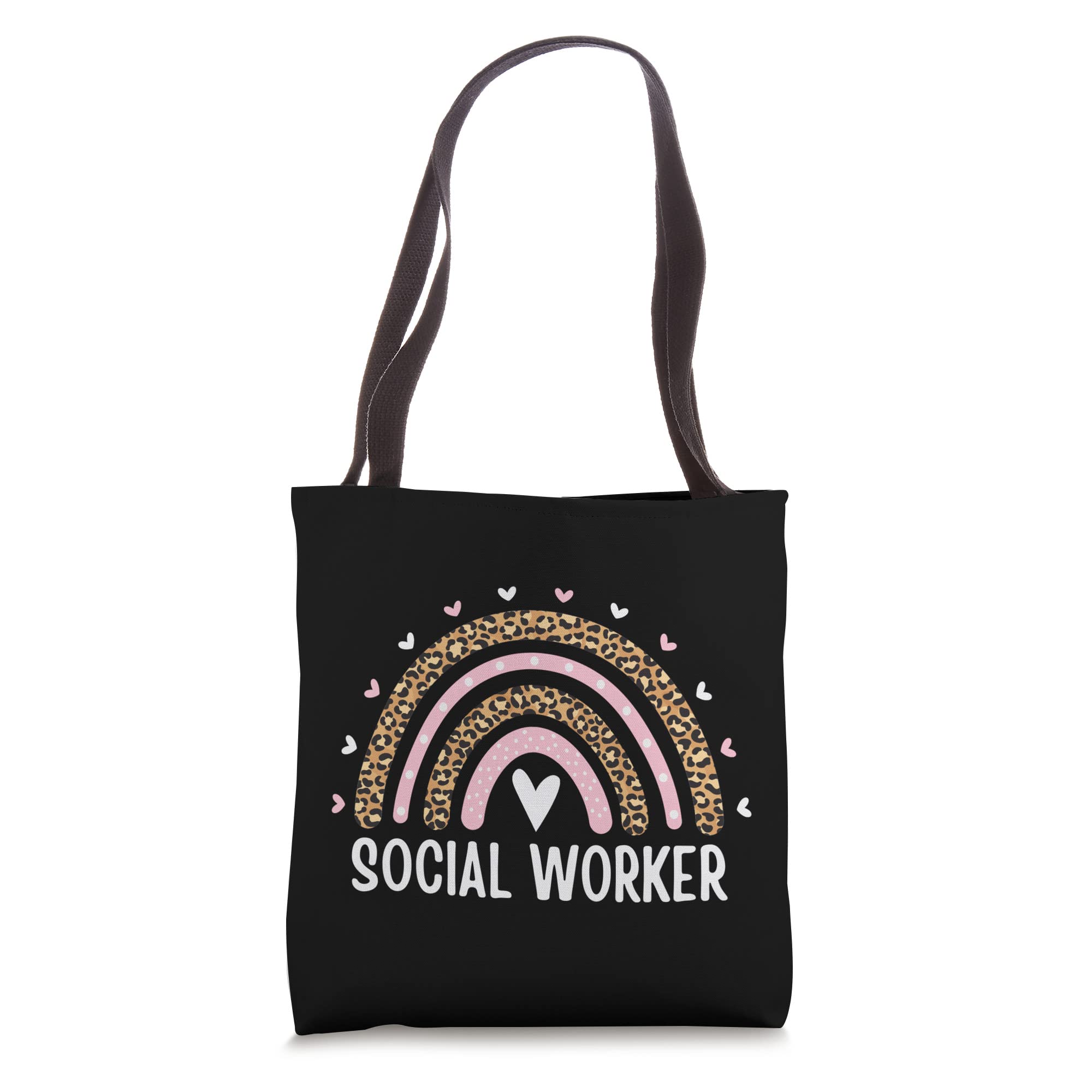 Cute Social Worker Leopard Rainbow Women Social Work Funny Tote Bag