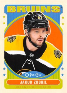 2021-22 o-pee-chee retro #446 jakub zboril boston bruins official nhl hockey card from the upper deck company in raw (nm or better) condition