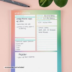 Erin Condren Project Planning Notepad. Track Deadlines, To-Dos, and Progress. Project Manager and Task Pad. 6" x 8.5". 50 Sheets of Thick 70 Lb. Paper