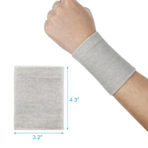 Cosmos 1 Pair Compression Wrist Sleeve Nylon Brace Wraps Supports Elastic Wristbands for Wrist Protect Pain Relief in Typing Running Basketball Volleyball Golf Playing (Gray)