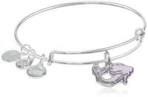 alex and ani seaside expandable bangle for women, we mermaid for each other charm, shiny silver finish, 2 to 3.5 in