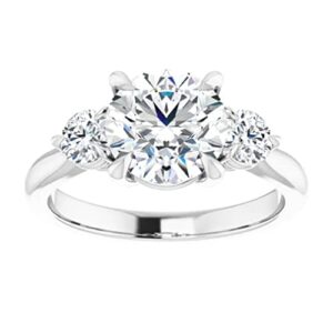 JEWELERYIUM 2 CT Round Colorless Moissanite Engagement Ring, Wedding Bridal Ring Set, Eternity Sterling Silver Solid Diamond Solitaire 4-Prong Anniversary Promise Gift for Her (4)