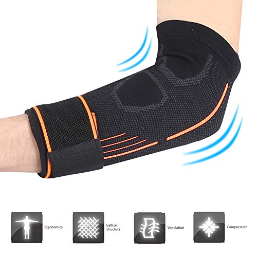 Elbow Guard, Easy to Wear Non Tight Protective Lengthen Elbow Support Sleeve Knitting for Daily Injury(L)