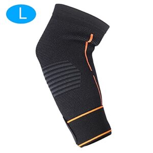 Elbow Guard, Easy to Wear Non Tight Protective Lengthen Elbow Support Sleeve Knitting for Daily Injury(L)