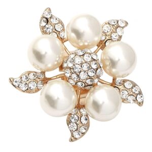 vintage cz flower pearl promise ring for women gold plated expandable adjustable cubic zirconia cluster imitation pearls statement rings comfort fit anniversary wedding mother's day jewelry