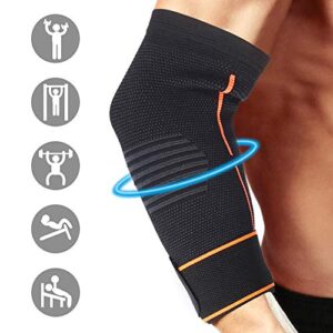 Elbow Guard, Easy to Wear Non Tight Protective Lengthen Elbow Support Sleeve Knitting for Daily Injury(L)