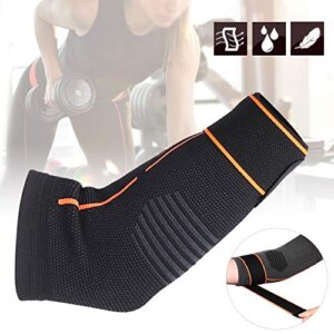 Elbow Guard, Easy to Wear Non Tight Protective Lengthen Elbow Support Sleeve Knitting for Daily Injury(L)