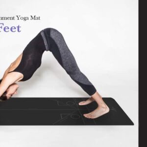 Atmananda Black Yoga Mat, Premium Natural Rubber Top, Educational Alignment Lines, Good for all Yoga Styles, Lightweight, Designed to Help Protect Your Joints (Large (5'7" & above), Bronze)