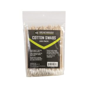 breakthrough clean gun cleaning swabs - 6" cotton swab - firearm cleaning supplies - rifle, handgun, and shotgun care and maintenance - collectibles and small decoration cleaner - 200 count