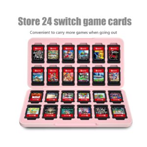 Switch Game Case 24, Switch Game Card Box Holder, Switch OLED Game Case Storage,Soft Lining Rubber and Portable Switch Game Holder - Fish Scales