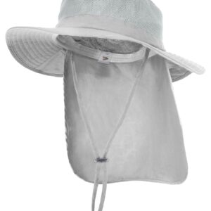 Camptrace UPF 50+ Sun Hats for Men Women Wide Brim Sun Protection Mesh Hat with Neck Flap Fishing Hiking Gardening Hats