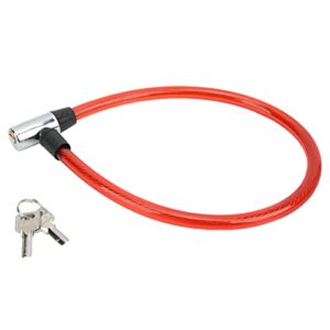 bicycle lock cable, cable lock widely used easy operation two keys portable size for gate for motorcycle for bike(red)