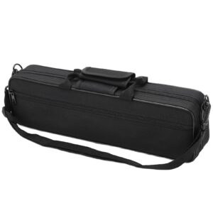 flute case, black oxford cloth 16 holes flute cover, double zipper design universal cloth box waterproof flute storage bag, 39.5 x 12 x 7cm