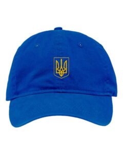 one size royal deluxe dad ukraine coat of arms | embroidery, ukrainian pride embroidered deluxe dad hat