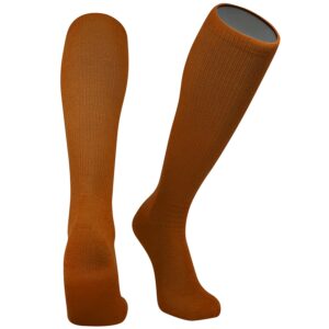 mk socks all sport knee high long baseball football tube socks, texas orange, pas-b-m, medium