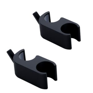 bimini top pole boat clips holder w/side facing pole clip holder for security boat hook/oar/gaff holders marine pole holder doubles as bimini curtain spacer-type1-black-2 pack