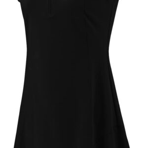 MoFiz Women's Golf Tennis Polo Dress Sleeveless Zip Up Lightweight Quick Dry Moisture Wicking Athletic Sports Workout Black M