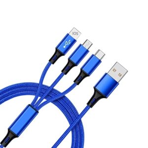 pro usb 3in1 multi cable compatible with asus zenfone 2 laser 5.5-inch (us) 16gb data universal extra strength for fast quick charging speeds! (blue)