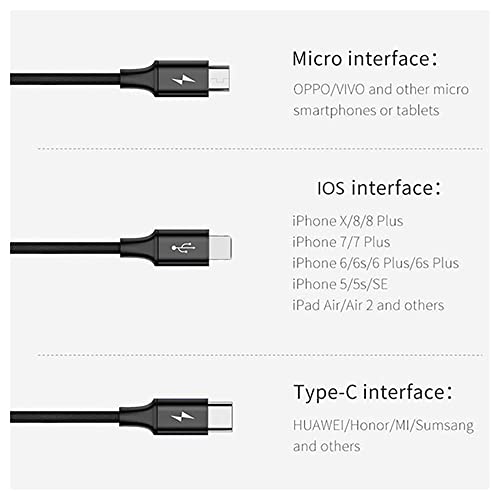 Pro USB 3in1 Multi Cable Compatible with Asus ZenFone 3 Laser 32GB Data Universal Extra Strength for Fast Quick Charging Speeds! (Silver)