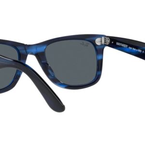 Ray-Ban RB2140 Original Wayfarer Square Sunglasses, Striped Blue/Blue, 50 mm