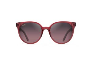 maui jim women's mehana polarized cat eye sunglasses, raspberry w/ crystal interior/maui rose®, medium