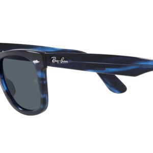 Ray-Ban RB2140 Original Wayfarer Square Sunglasses, Striped Blue/Blue, 50 mm