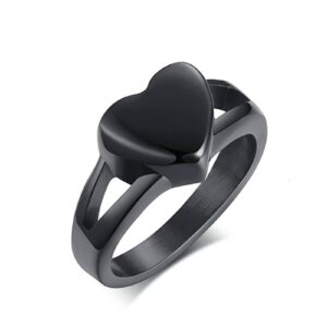 urn rings for ashes for women, cremation jewelry urn ring for ashes, keepsake memorial jewelry hold loved ones ashes promise rings stainless steel black size 6