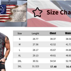 Heralady 4th of July Shirts Mens Muscle Tank Top 1776 Sleeveless Graphic Gym Workout USA Flag Shirt Grey XLarge