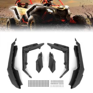 X3 Front & Rear Fender Flares, KEMIMOTO 6 PSC Extended Mud Flaps Mud Guards Compatible with Can-Am Maverick X3 & X3 Max DS RS RC MR Turbo RR 2017-2024, Replace #715002973