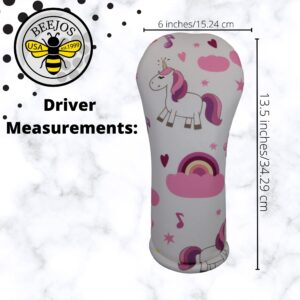 Pink Unicorns Driver 460cc Club Headcover Handmade by BeeJos