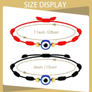 32 Pieces Evil Eye Bracelets Adjustable Evil Eye String Knot Bracelet Good Luck Amulet Bangle Braided Rope Bracelet Evil Eye Charm Strand Bracelet for Women Men(Red, Black, Blue)