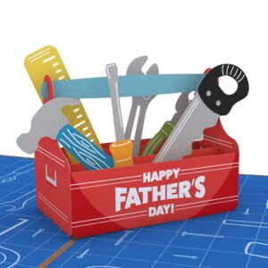 lovepop father’s day toolbox pop-up card – father’s day card – handcrafted 3d pop-up greeting card for him– father’s day love card, 5 x 7”