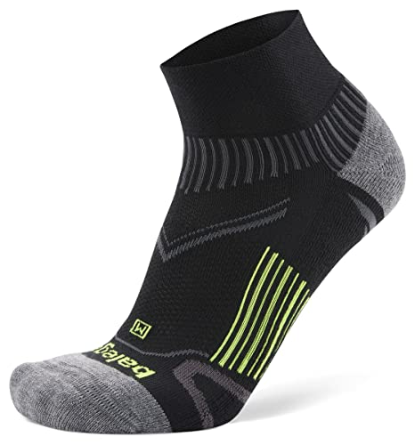 Balega Enduro Arch Support Performance Quarter Athletic Running Socks for Men and Women (1 Pair), Black, Large