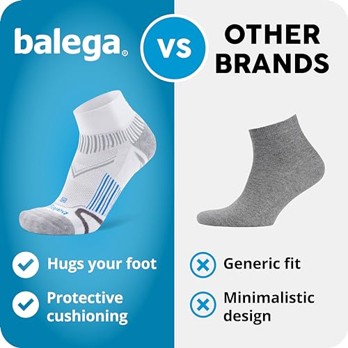 Balega Enduro Arch Support Performance Quarter Athletic Running Socks for Men and Women (1 Pair), Black, Large