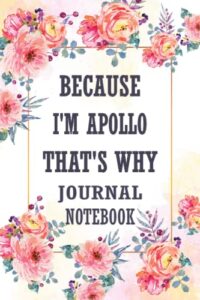 because i'm apollo that's why journal notebook: notebook with name on front cover ,personalized name journal for apollo, lined writing with name ... apollo personalized gift(110p,6x9inch).