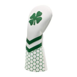 lucky clover golf hybrid club head cover protective -, white golf club cover for hybrids, rotatable golf hybrid headcover white fits for all brand men golfer (1pc hybrid head cover)