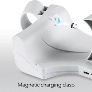 Wasserstein Charging Station with Display Stand - High-Speed Charging Dock Compatible with Meta/Oculus Quest 2 (White)