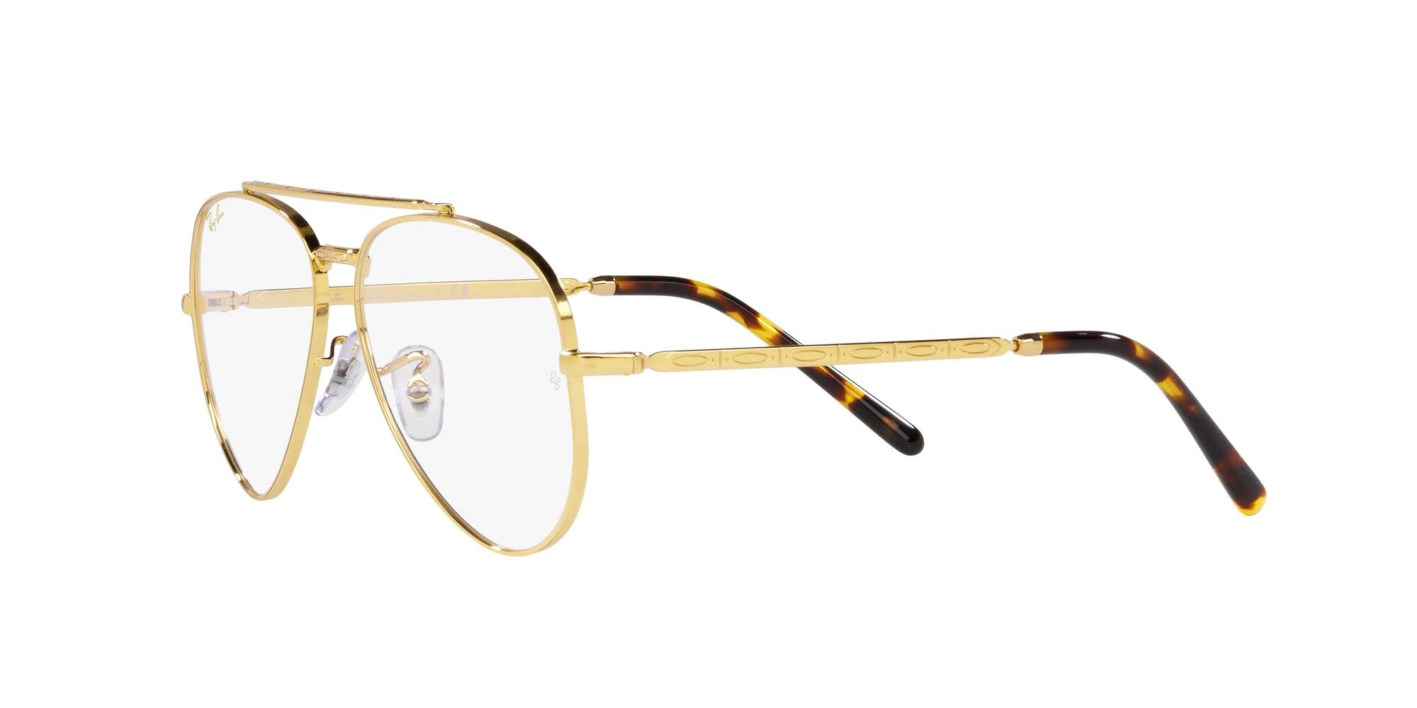 Ray-Ban RX3625V New Aviator Prescription Eyewear Frames, Legend Gold/Demo Lens, 58 mm