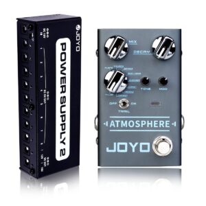 joyo r-14 atmosphere reverb pedal bundle with jp-02 dc 9v 18v pedal power supply