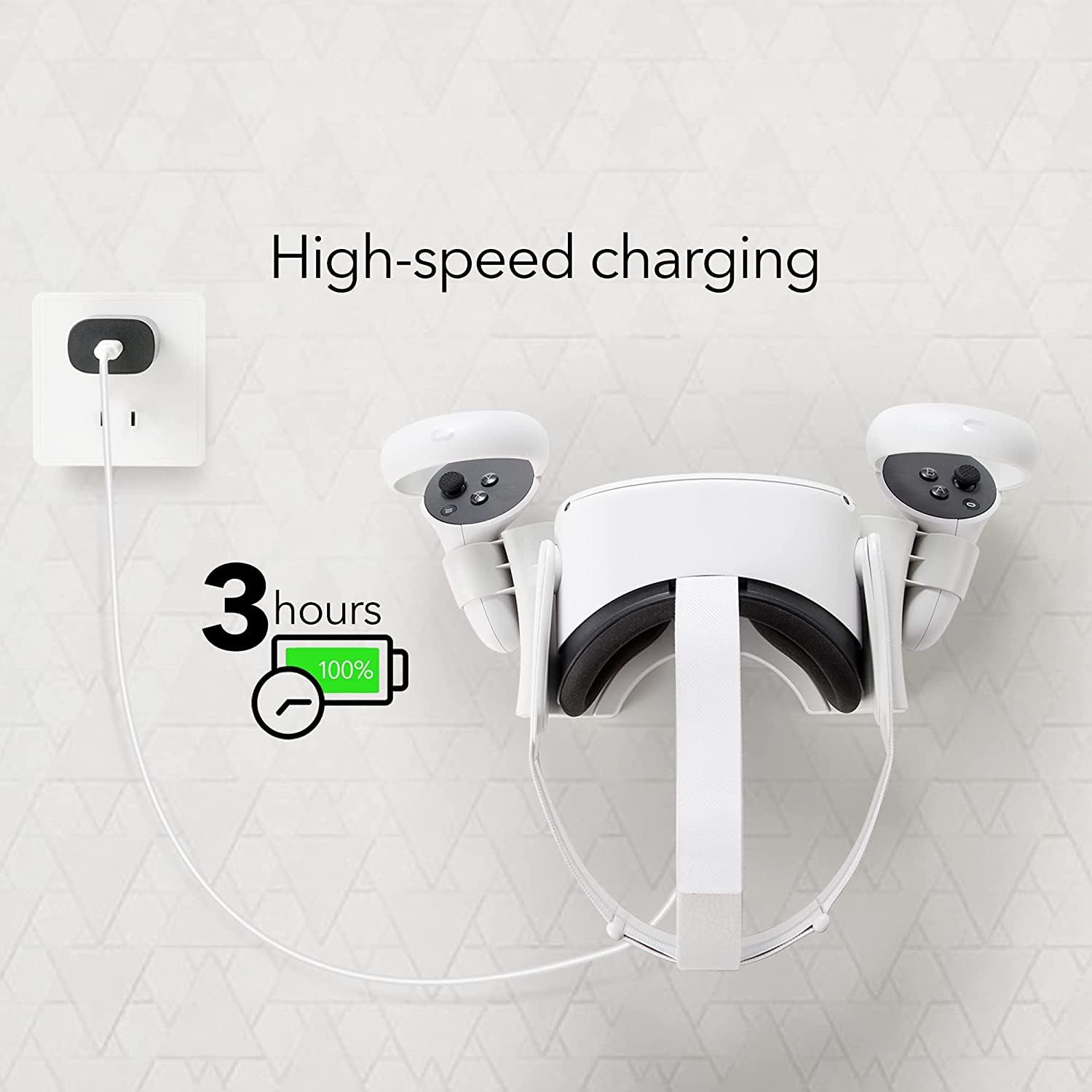 Wasserstein Charging Station with Display Stand - High-Speed Charging Dock Compatible with Meta/Oculus Quest 2 (White)