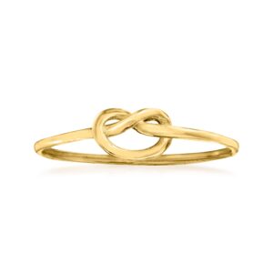 ross-simons rs pure italian 14kt yellow gold love knot ring. size 8