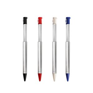 3ds stylus pen, metal retractable replacement stylus compatible with nintendo 3ds, 4in1 combo touch styli pen set multi color for 3ds