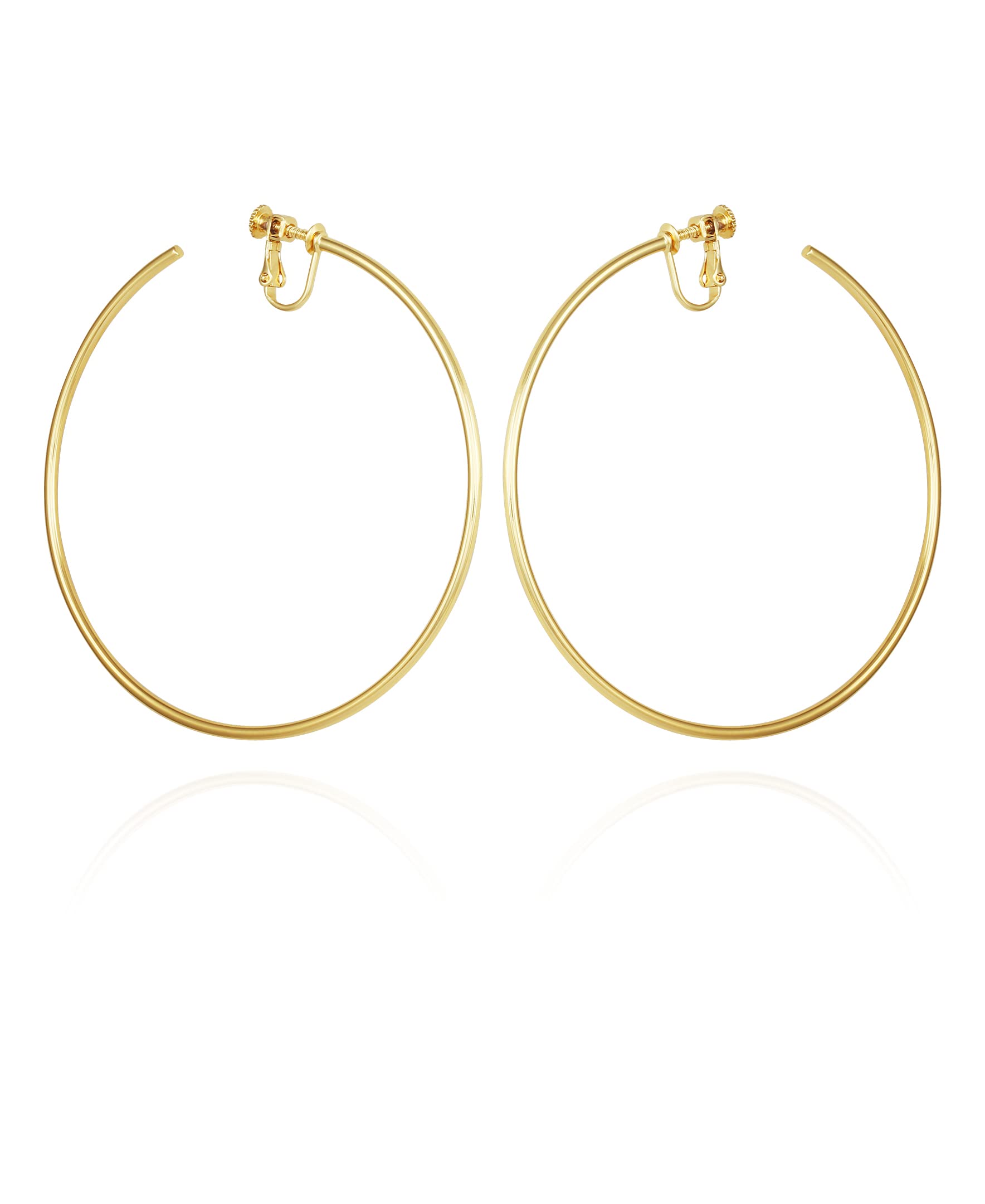 Vince Camuto Gold-Tone Extra Large Open Hoop Clip-On Earrings For Women