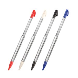 3ds xl stylus pen, metal retractable replacement stylus compatible with nintendo 3ds xl, 4in1 combo touch styli pen set multi color for 3ds xl