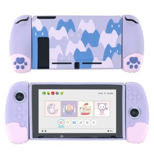 geekshare soft silicone protective case compatible with nintendo switch console (purple)