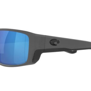 Costa Del Mar Mens Tuna Alley Pro Rectangular Sunglasses, Grey/Polarized Blue Mirrored 580G, 60 mm