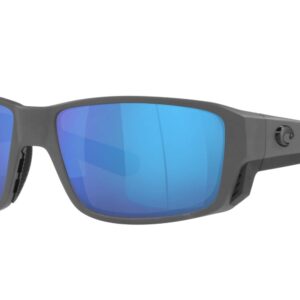 Costa Del Mar Mens Tuna Alley Pro Rectangular Sunglasses, Grey/Polarized Blue Mirrored 580G, 60 mm