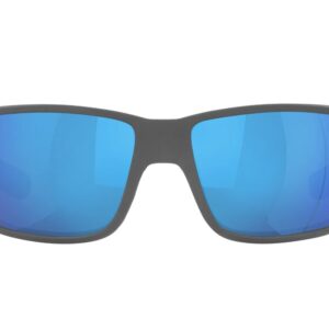 Costa Del Mar Mens Tuna Alley Pro Rectangular Sunglasses, Grey/Polarized Blue Mirrored 580G, 60 mm