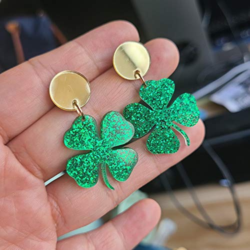 5Pairs St Patrick's Day Earrings Bulk for Women Shamrock Earrings Green Lucky Clover Dangling Earrings Funny Irish Beer Holiday Jewelry Set Gift for Women