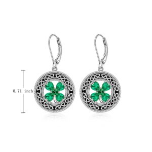 St Patricks Day Earrings Shamrock Earrings for Women Sterling Silver Hypoallergenic Celtic Knot 4 Four Leaf Clover Earrings Hoop Drop Dangle Jewelry